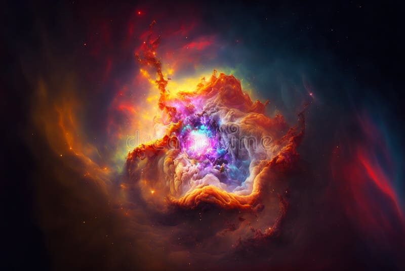 Distant Galaxy in Space. Stars, Nebulas and Dark Matter Stock Image ...