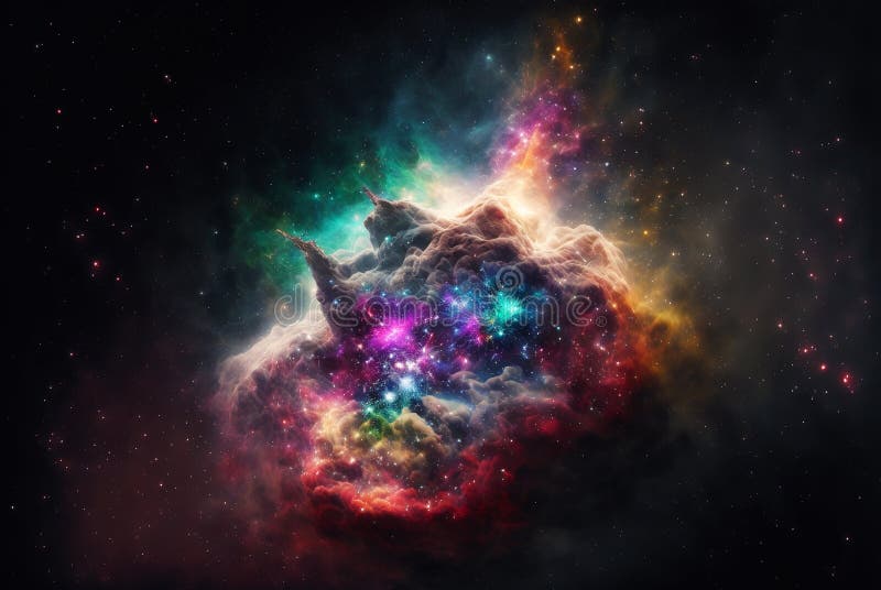 Distant Galaxy in Space. Stars, Nebulas and Dark Matter Stock Photo ...