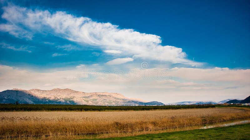 Distant Hills with Valley in Front Stock Image - Image of land, freedom ...