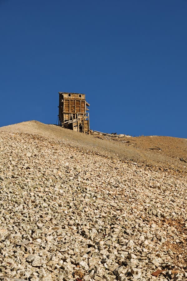 Distant Hilltop Mine Ruins stock image. Image of copyspace - 86058227