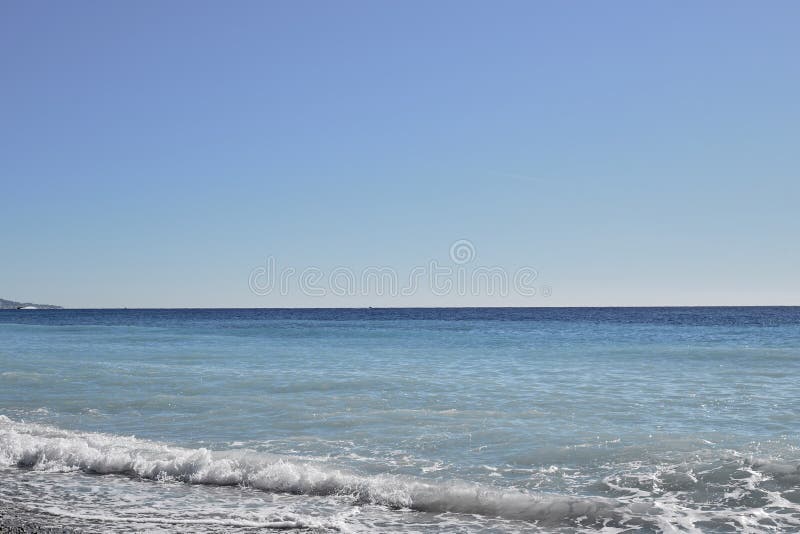 The Distant Horizon of the Blue Sea . a Bright Sunny Day. Stock Photo ...