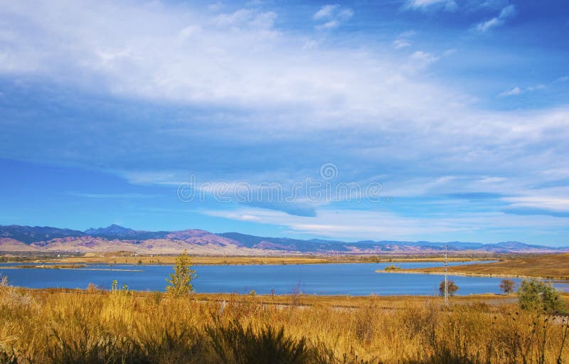 Distant Lake on the Prairie Stock Image - Image of clean, blue: 11834155