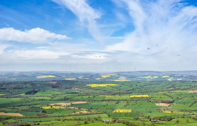 Distant Agricultural Landscape Stock Photo - Image of green, sunny ...