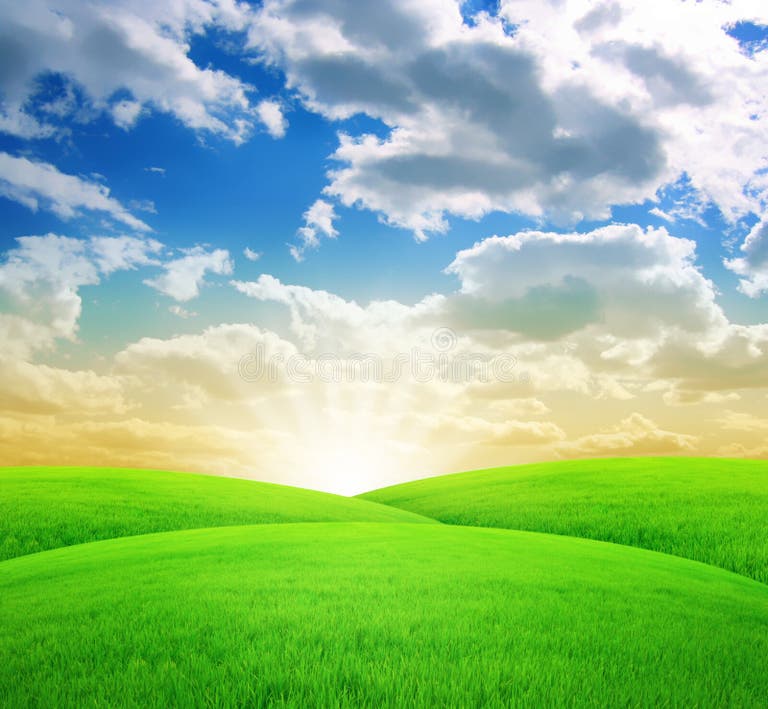 Distant Landscape Sunset stock photo. Image of foliage - 20265736