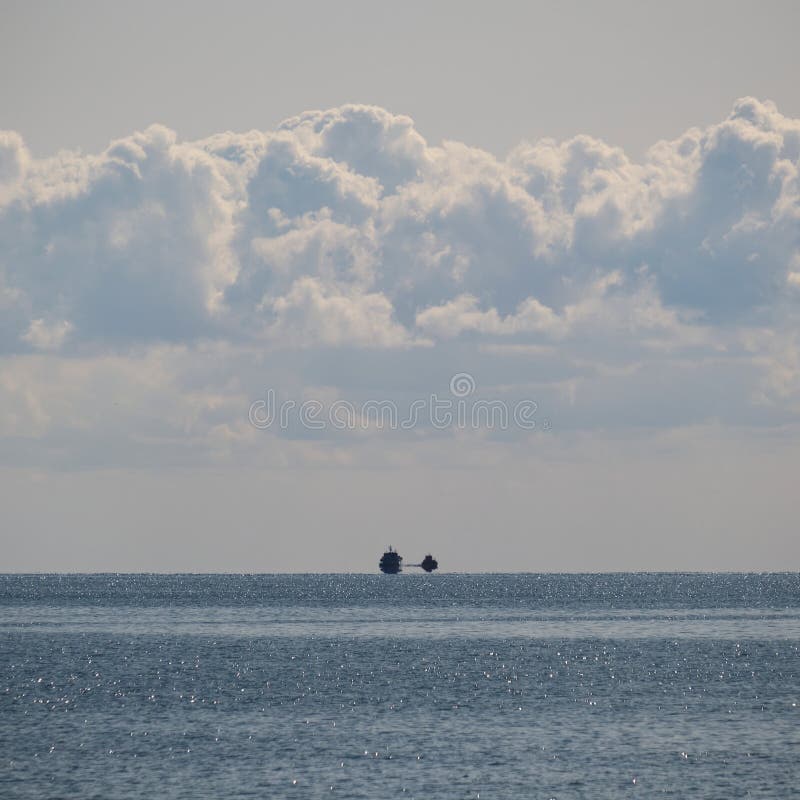 Distant Lanscape with Sea Horizon Editorial Photo - Image of seascape ...