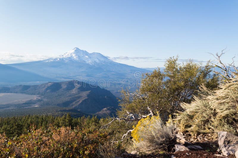 Distant Mount Shasta stock photo. Image of geothermic - 160310720