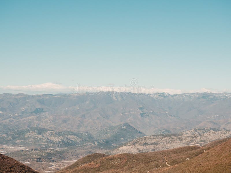 Distant Mountain Ranges in Greece - Autumn Season Stock Photo - Image ...
