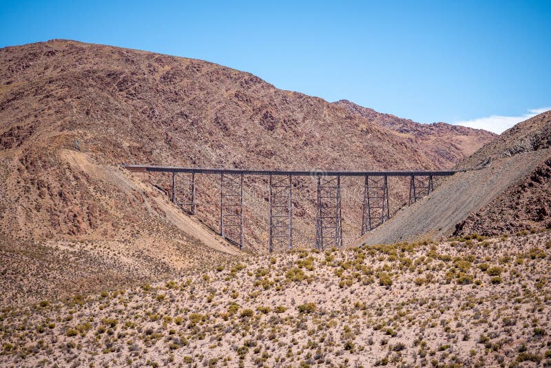 Distant Panoramic View of an Old and Rusty Railroad Bridge Stock Photo ...