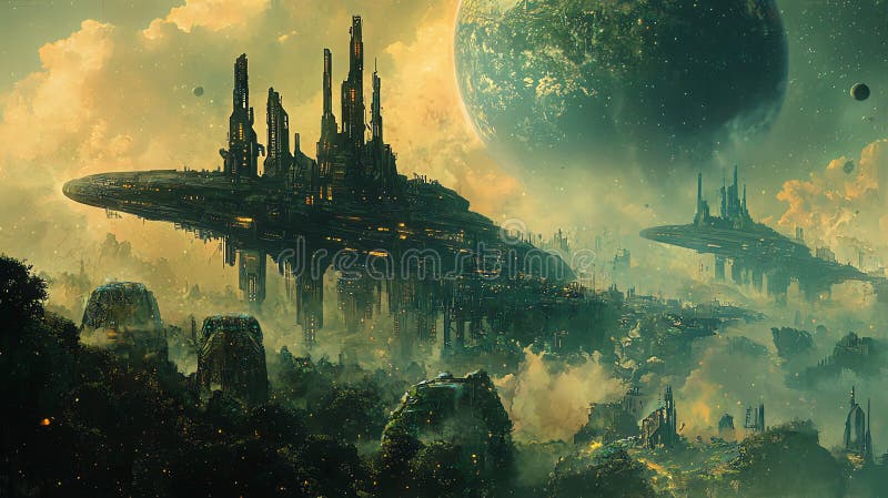 A Distant Planet Covered in Alien Technology, with Towering Machines ...