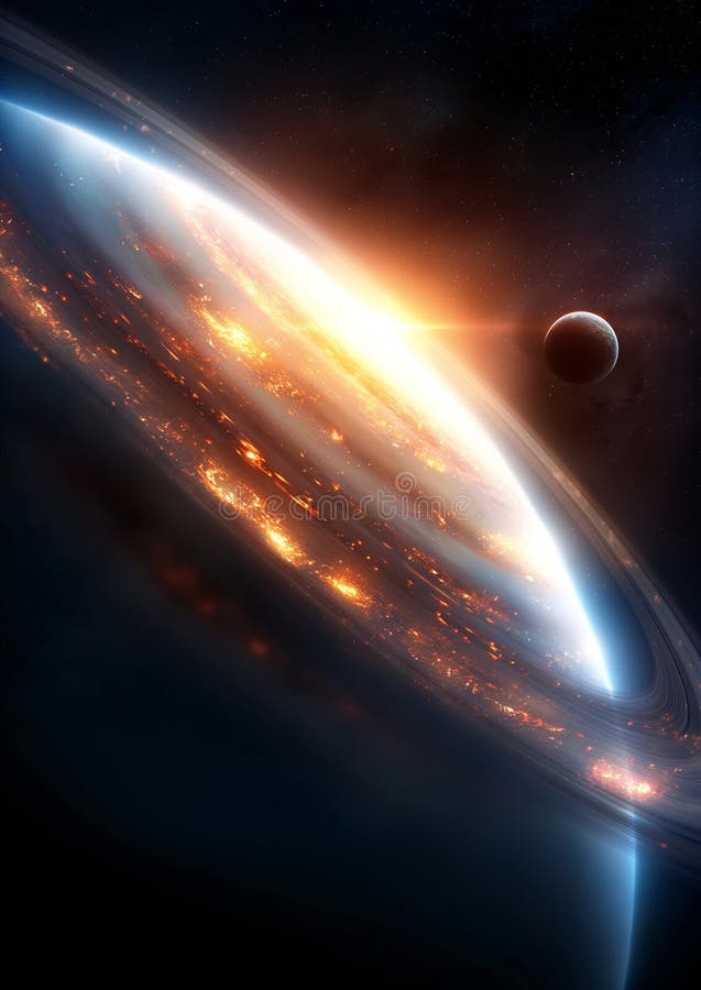 Distant Planet Exploding with Fiery Surface and Orbiting Moons in Deep ...