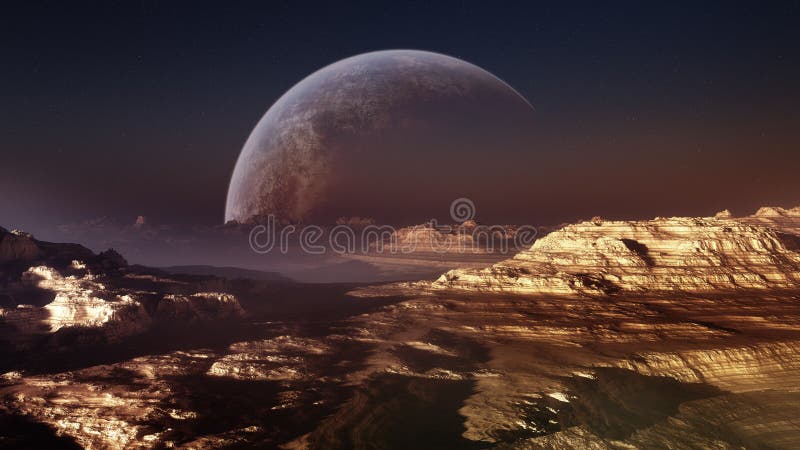 Distant Planet stock illustration. Illustration of mountain - 32506350