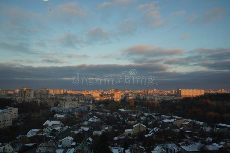 The Distant Rooftops are Dressed in Pristine White, Shining Faintly ...