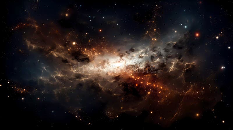 Distant Space. Infinity. Abstract Space Background with Nebula and ...