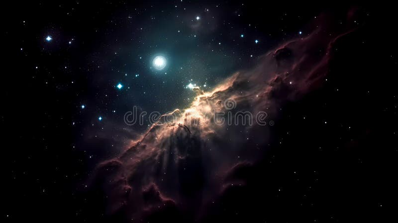 Distant Space. Infinity. Abstract Space Background with Nebula and ...