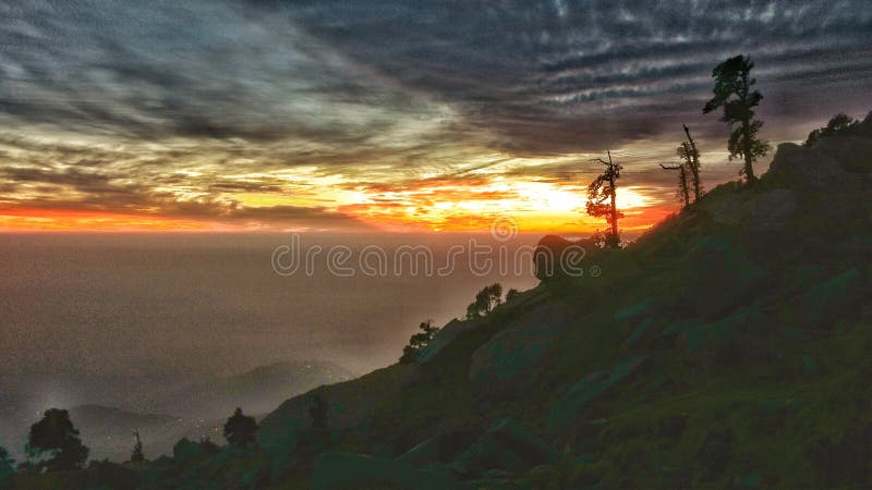 Distant Sunset stock image. Image of grass, himalayan - 88767883