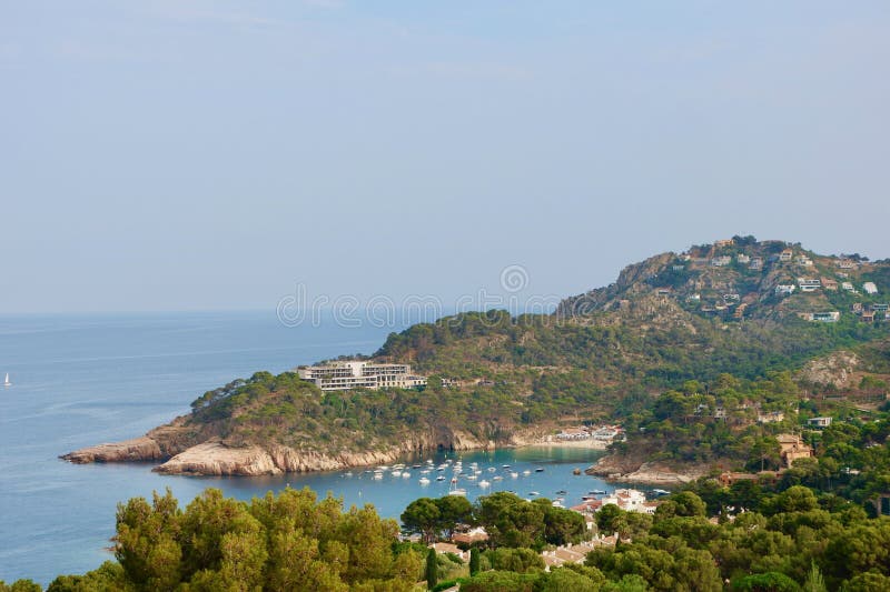 Distant View of Costa Brava Coast in a Gazing Daylight. Peaceful ...