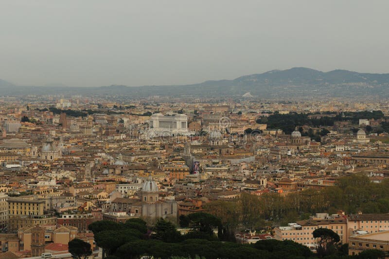 Distant View from the Dome of the St. Peter S Cathedral in Rome Italy ...
