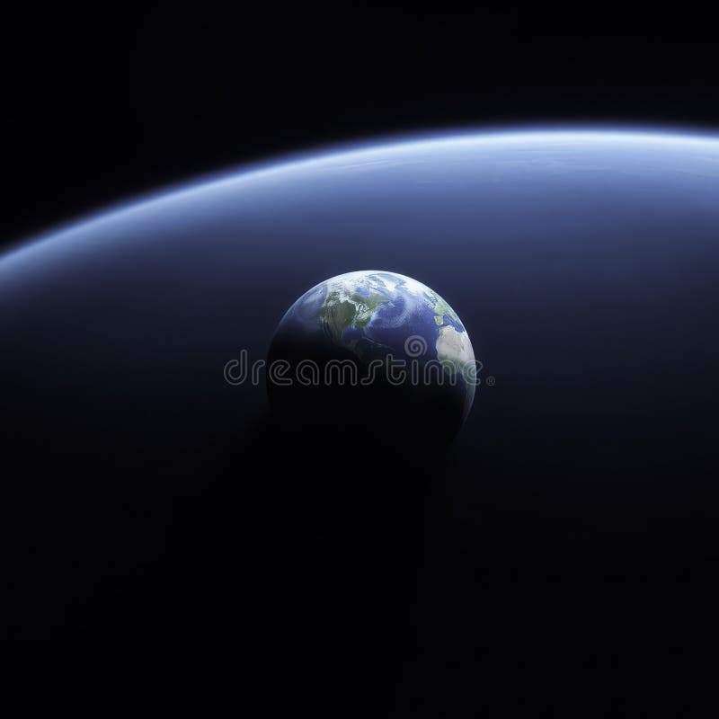 A Distant View of Earthâ€™s Blue Surface Surrounded by the Infinite ...