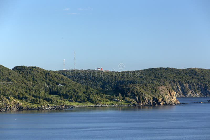 Distant View of Long Point Lighthouse, Twillingate Stock Image - Image ...
