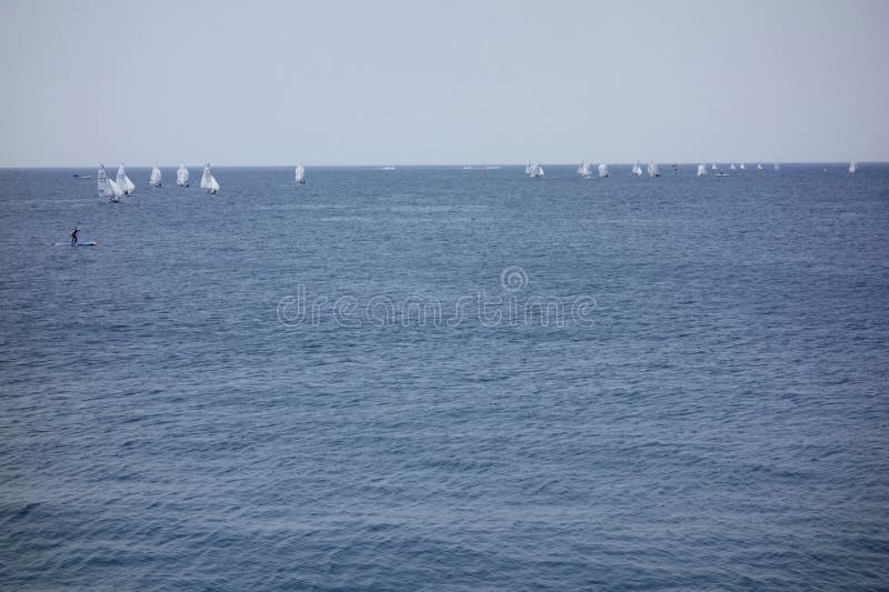 A Distant View of the Ocean from Hayama Marina Stock Image - Image of ...