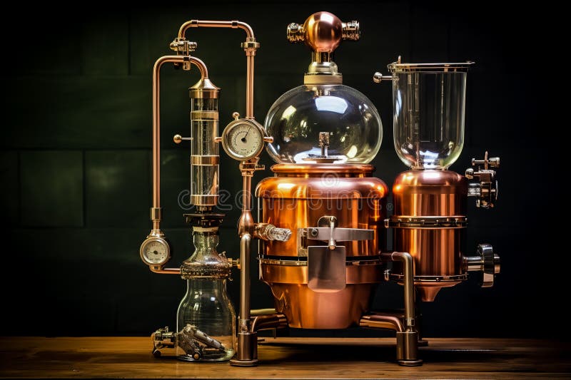 Distillation Apparatus for Making Spirits Indoors. Concept Stock ...