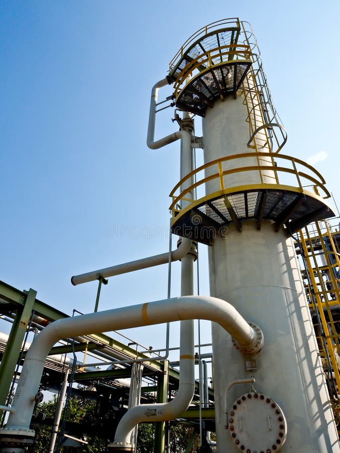 Distillation Column with Blue Sky Stock Image - Image of landscape ...