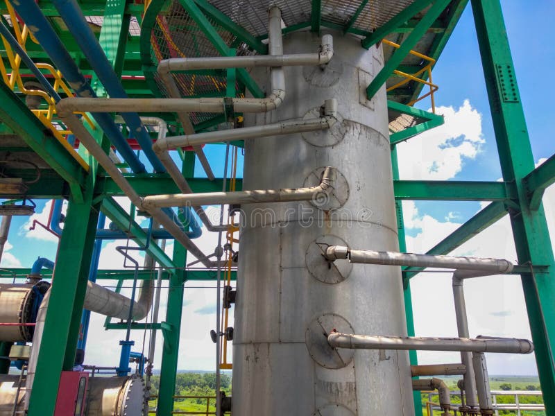 Distillation column tower stock photo. Image of material - 306482480