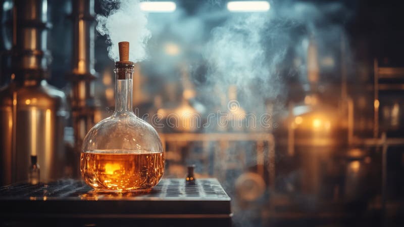 Distillation Process in a Scientific Lab Setting Stock Photo - Image of ...
