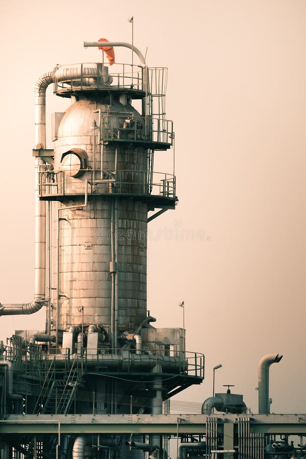 Oil Distillation tower stock photo. Image of bright, blue - 27278580