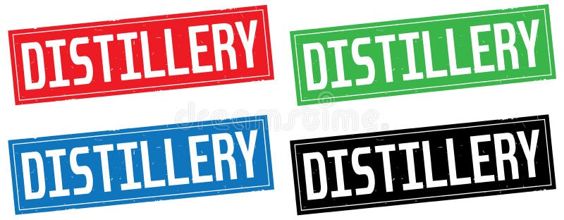DISTILLERY Text, on Rectangle Stamp Sign. Stock Illustration ...