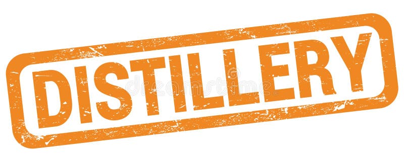DISTILLERY Text Written on Orange Rectangle Stamp Stock Illustration ...