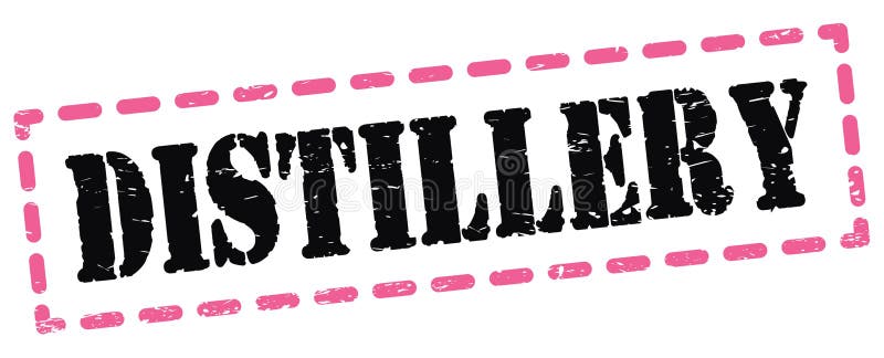 DISTILLERY Text Written on Pink-black Stamp Sign Stock Illustration ...
