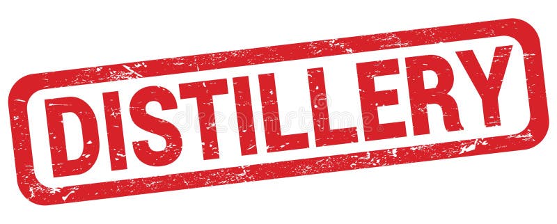 DISTILLERY Text Written on Red Rectangle Stamp Stock Illustration ...