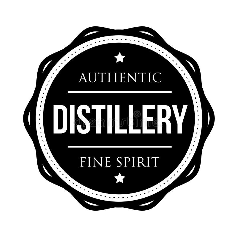 Distillery Vintage Logo Stamp Stock Vector - Illustration of drawing ...