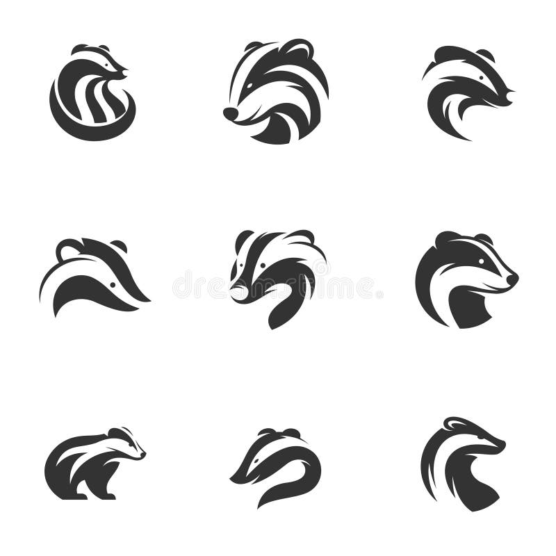 Distinct Badger, Logo Style Unique Collection Stock Illustration ...