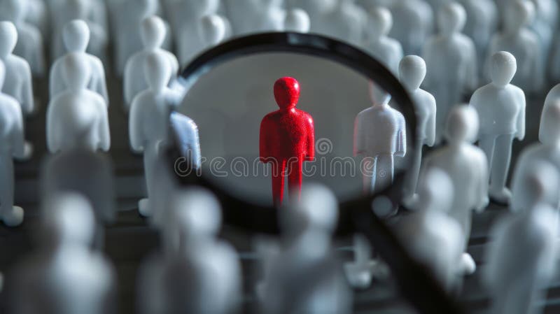 The Distinct Red Figure Amidst White. AI Generated Stock Image - Image ...