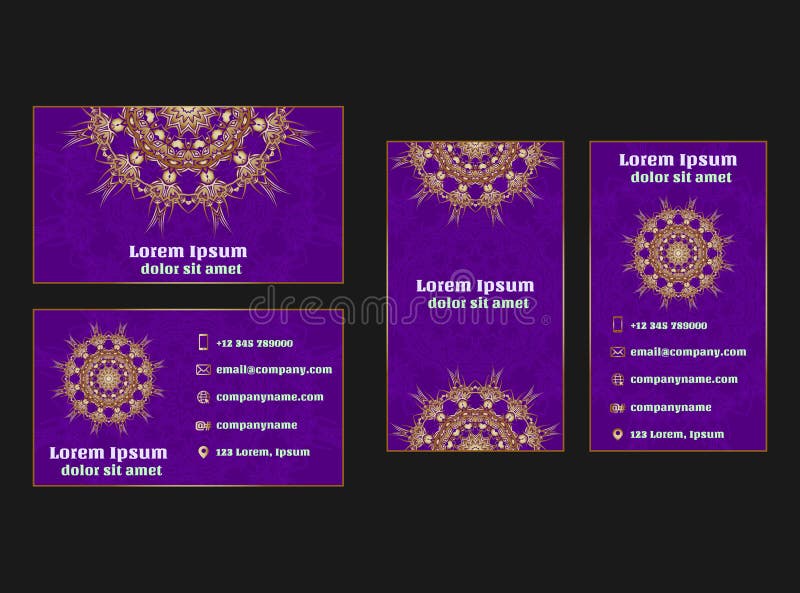 Distinctive Business Cards with Symmetrical Designs Stock Illustration ...