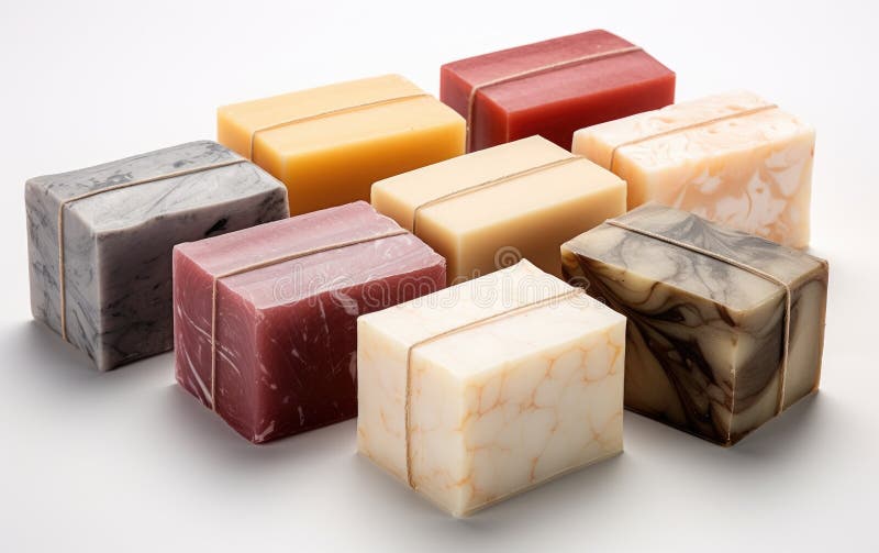 Distinctive Handcrafted Soap Elegance on White Background Stock ...