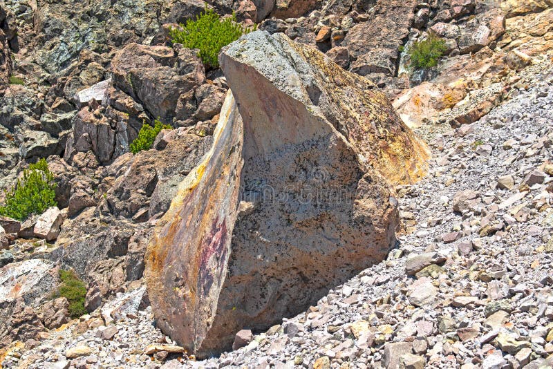 Distinctive Igneous Rock on Side of a Volcano Stock Photo - Image of ...
