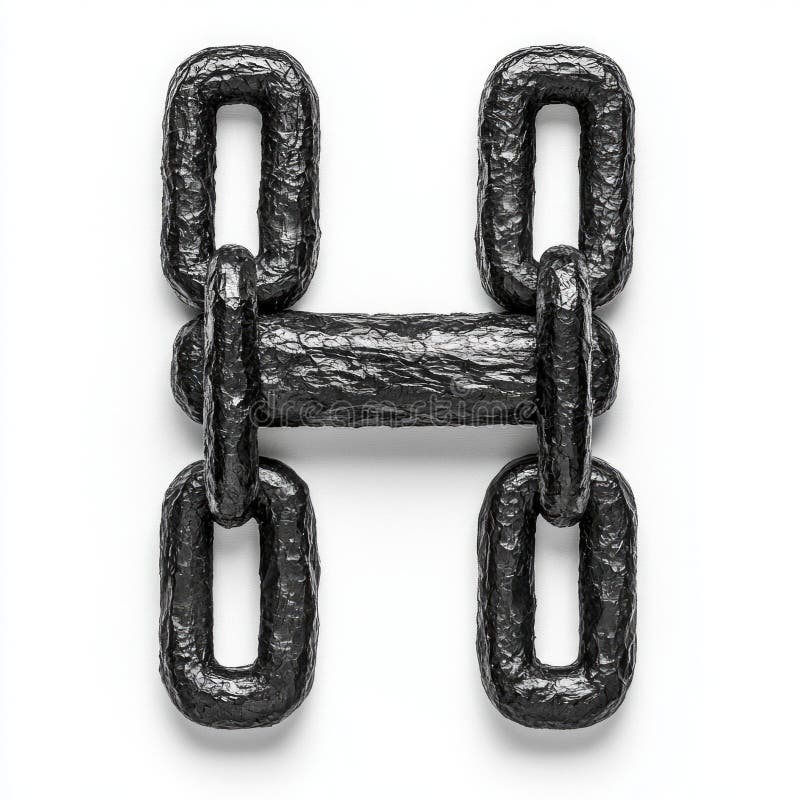 Distinctive Letter H Created Using Rough Chain Links Isolated Clean ...