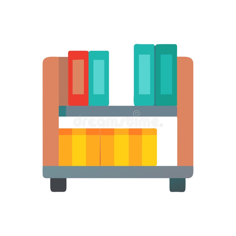 Distinctive Library Shelf Representation Stock Vector - Illustration of ...