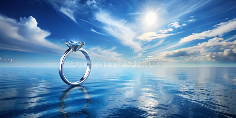 Distinctive Ring Showing the Stunning Blue Sky and Ocean in the ...