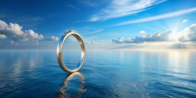 Distinctive Ring Showing the Stunning Blue Sky and Ocean in the ...