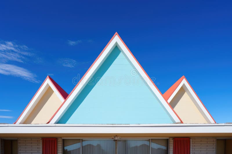 Distinctive Triangular Roof Under Blue Sky Stock Image - Image of ...