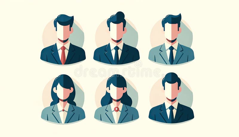 Distinctly Designed Business Avatars in Minimalistic Flat Design AI ...