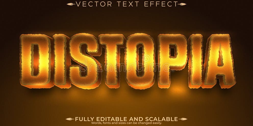 Distopia Text Effect, Editable Apocalypse and Disaster Text Style Stock ...