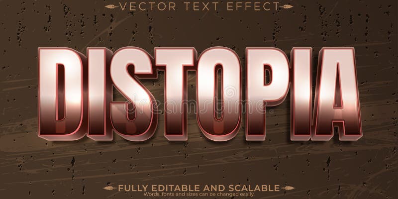 Distopia Text Effect, Editable Retro and Metallic Text Style Stock ...