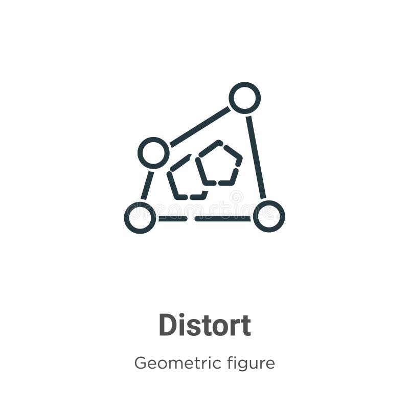 Distort Outline Vector Icon. Thin Line Black Distort Icon, Flat Vector ...