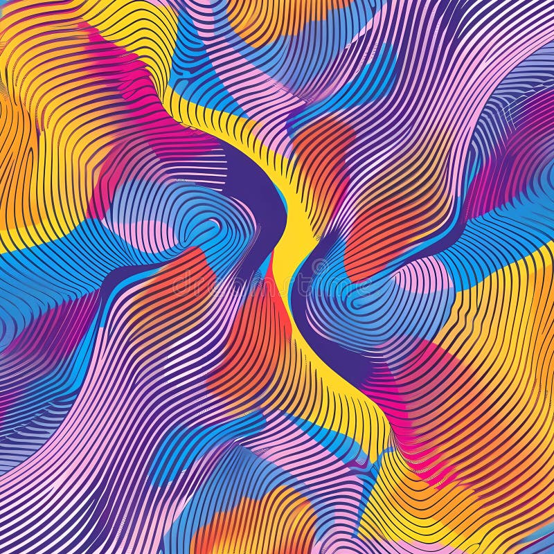 Distorted Abstract Background. 3D Wavy Mesh Stock Illustration ...