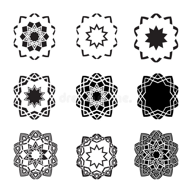 Distorted Abstract Star Icon Set and Logos Stock Vector - Illustration ...